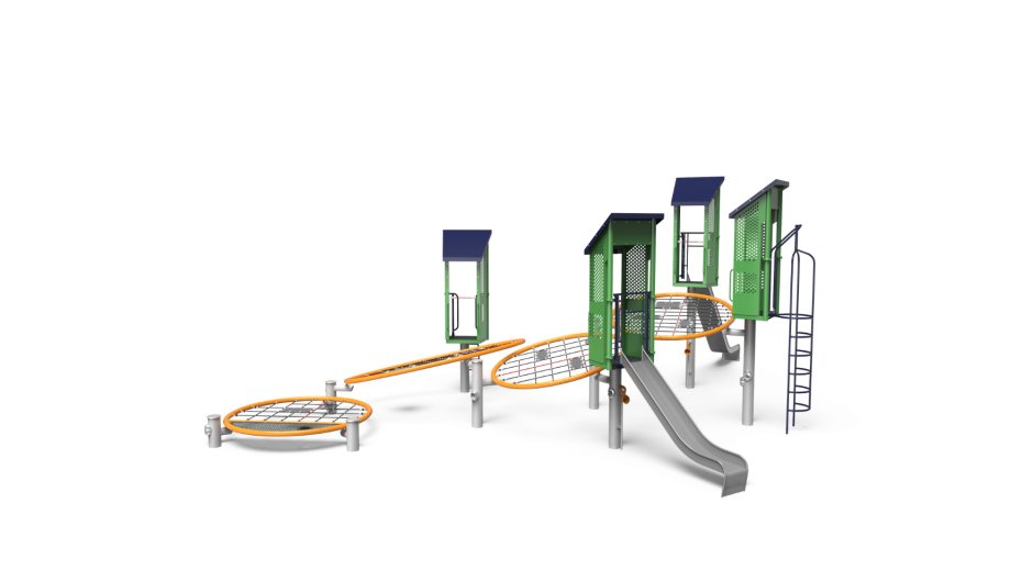 Net Playground Structure with Steel Slides | Playworld