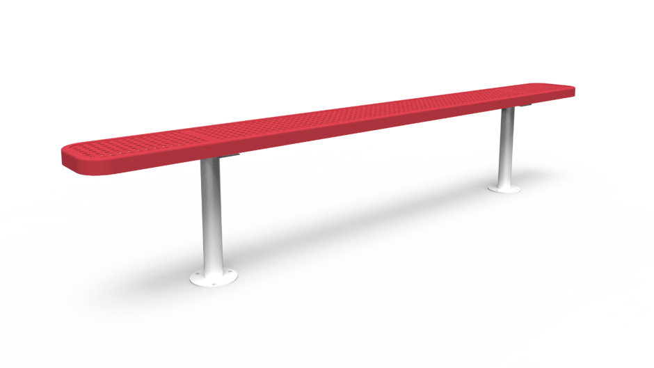 Perforated Backless Bench 8' (2,44m) Surface Mount | Playground ...